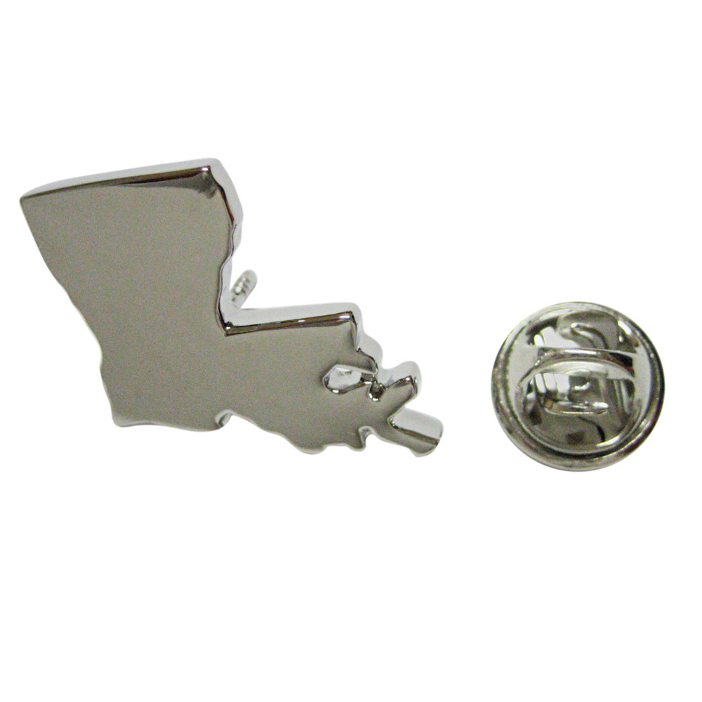 Louisiana State Map Shape Lapel Pin - Gem